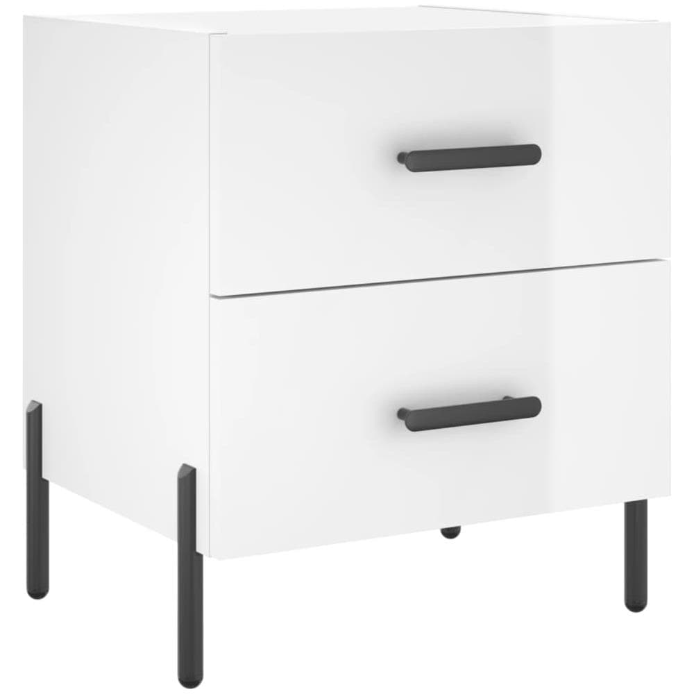 VIDAXL - Comodino Bianco Lucido 40x35x47,5 Cm In Legno Multistrato - ePRICE
