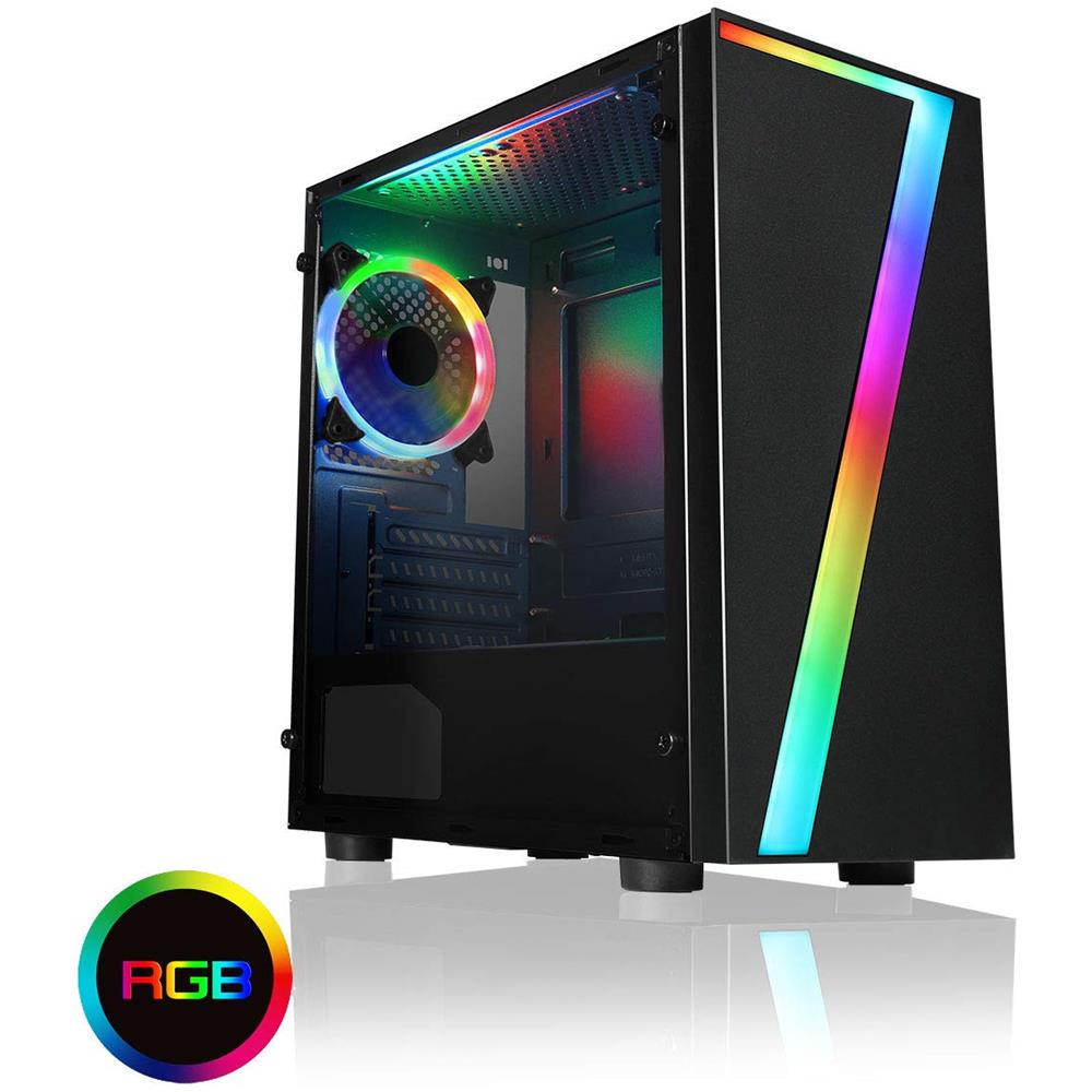 CIT - Seven Gaming Midi Case Rainbow Rgb Strip, 1 X Rainbow Rgb Fan ...