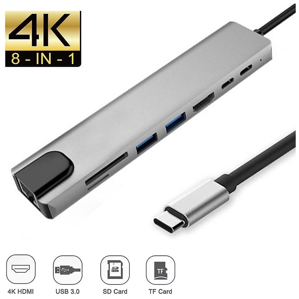 HTN - Tipo-c 8 In 1 Hub Multifunction Docking Station Usb Hub Hdmi ...