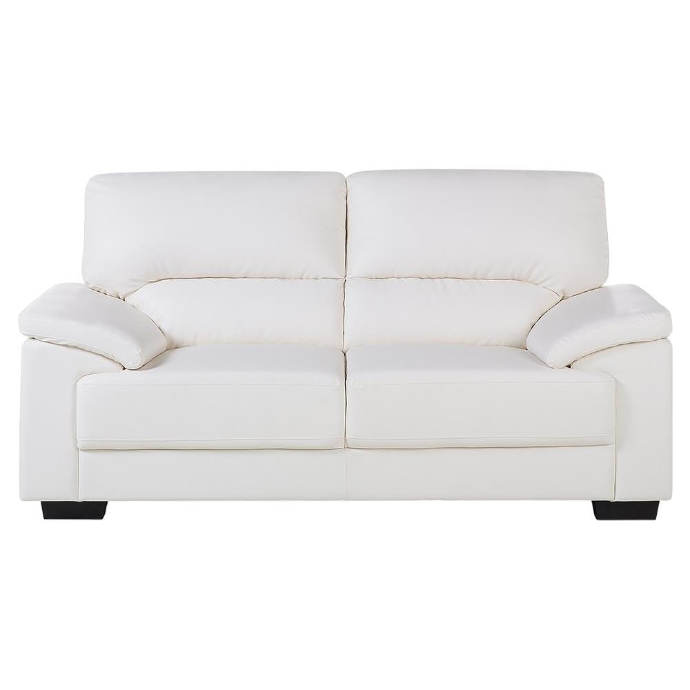 Beliani - Divano Moderno 2 Posti In Pelle Sintetica Bianco Crema Vogar ...