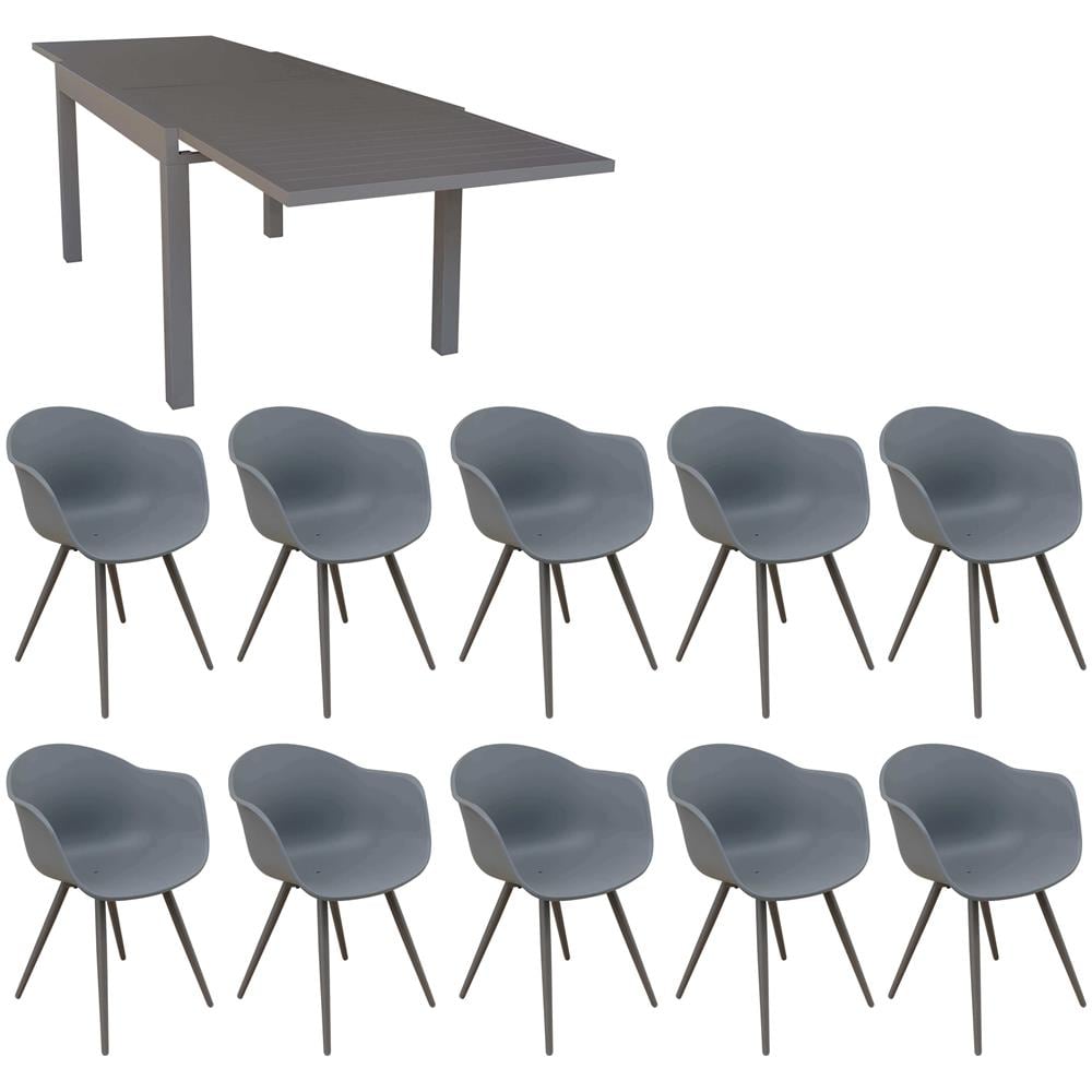 MILANI HOME - Jerri - Set Tavolo In Alluminio Cm 135/270 X 90 X 75 H ...