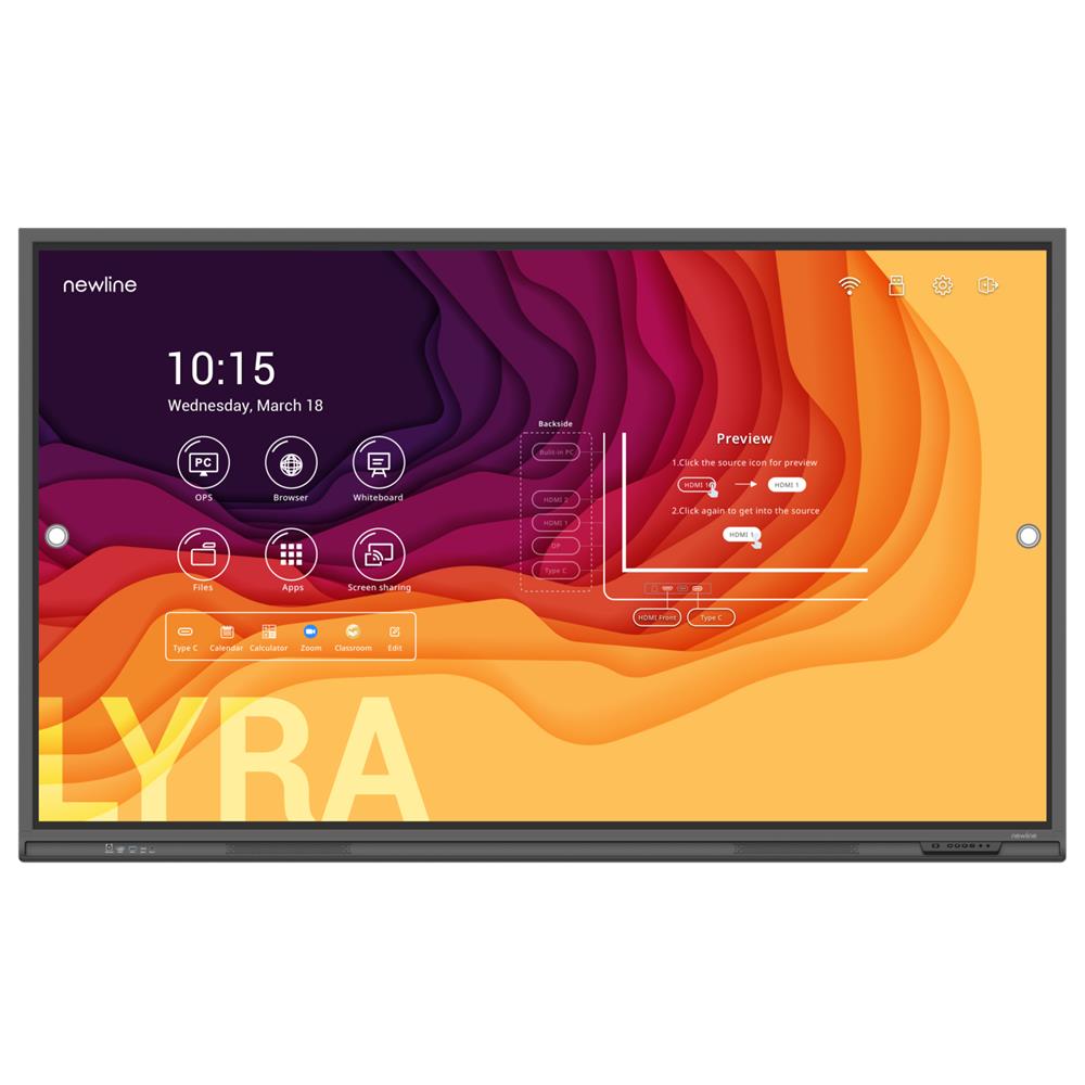 Newline - Lavagna Interattiva 75" LED Touch TT-7521Q 3840 x 2160 4K ...