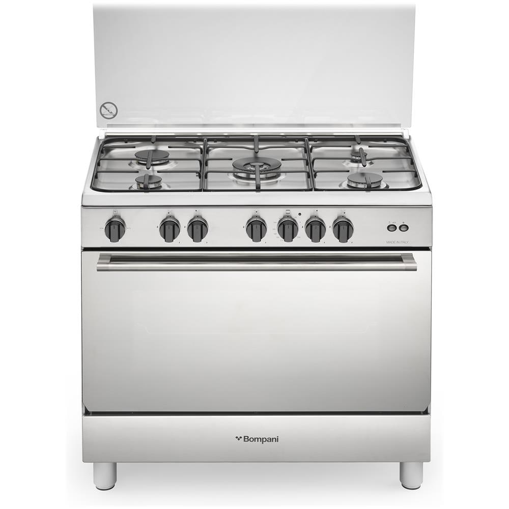BOMPANI - Cucina a Gas DIva BO693VD / N 5 Fuochi a Gas Forno a Gas ...