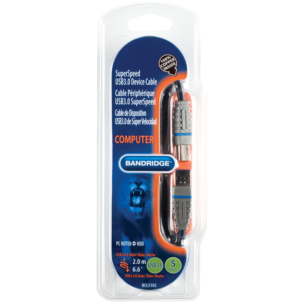 BANDRIDGE - 2m USB 3.0 A / B Cable, USB A, USB B, Maschio / maschio ...