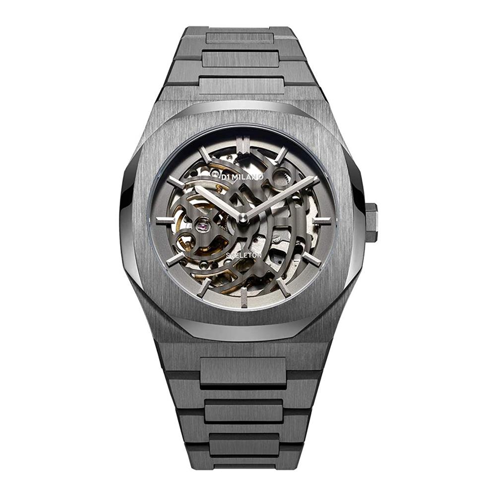D1 MILANO - Gun Metal Skeleton D1-skbj02 Orologio Uomo Meccanico ...