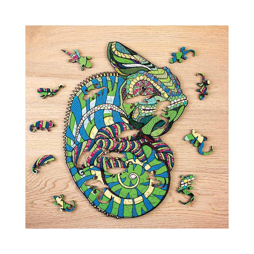 GRAINE CRÉATIVE - Puzzle In Legno Colorato - Camaleonte 28 X 37,1 Cm ...