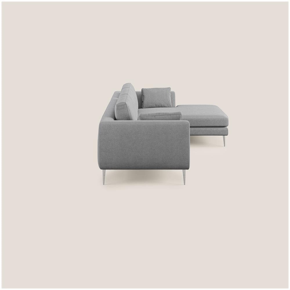 DIVANI.STORE - Plano Divano Moderno Angolare Con Penisola In Microfibra ...