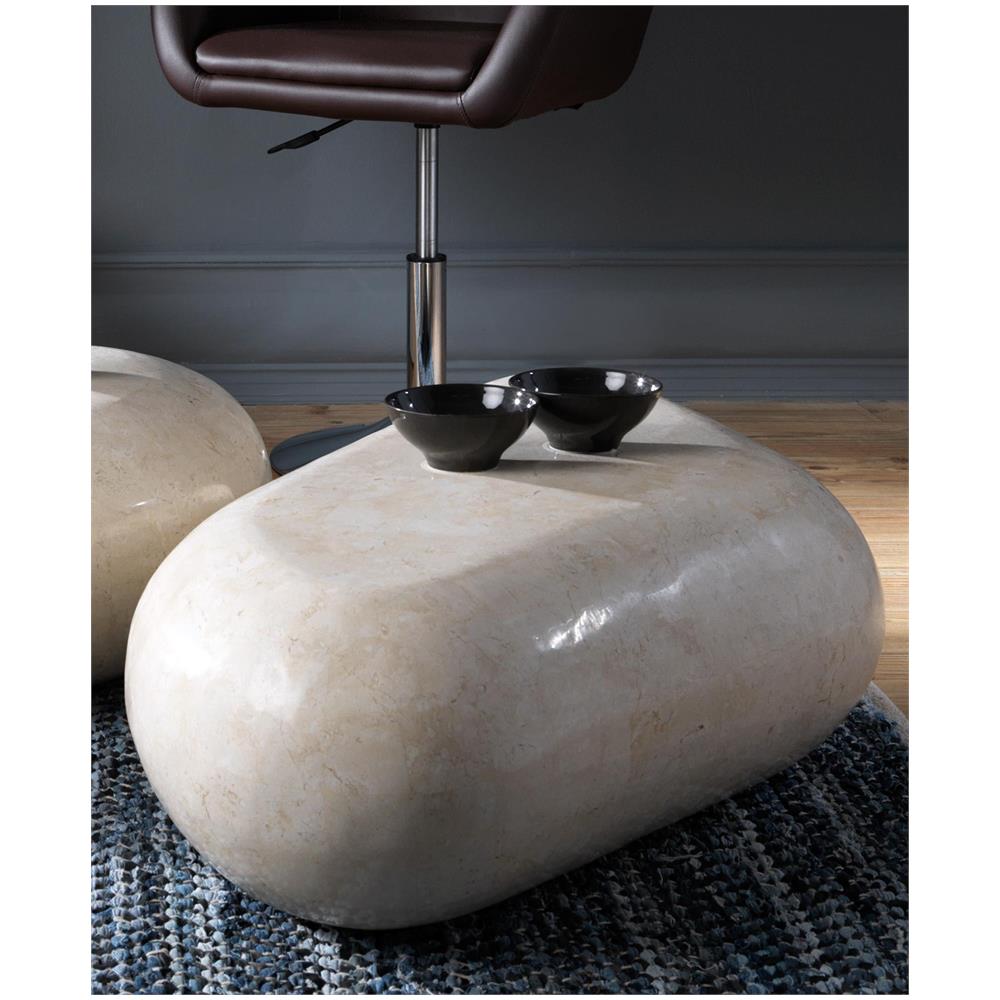 STONES - Tavolino Blocco Romboidale In Pietra Fossile White Agata - ePRICE