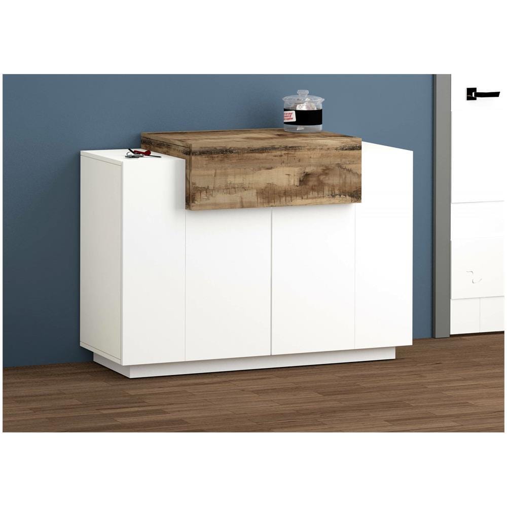 DMORA - Scarpiera Peter, Mobile Multiuso A 2 Ante E 1 Anta A Ribalta ...