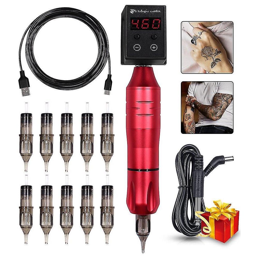 HTN - Kit Macchino Da Tatuaggio A Batteria Wireless Con Alimentatore ...