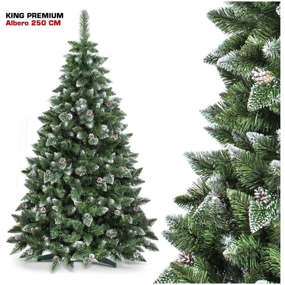 BAKAJI - Albero Di Natale 250 Cm King Premium Verde Innevato 1600 Rami ...