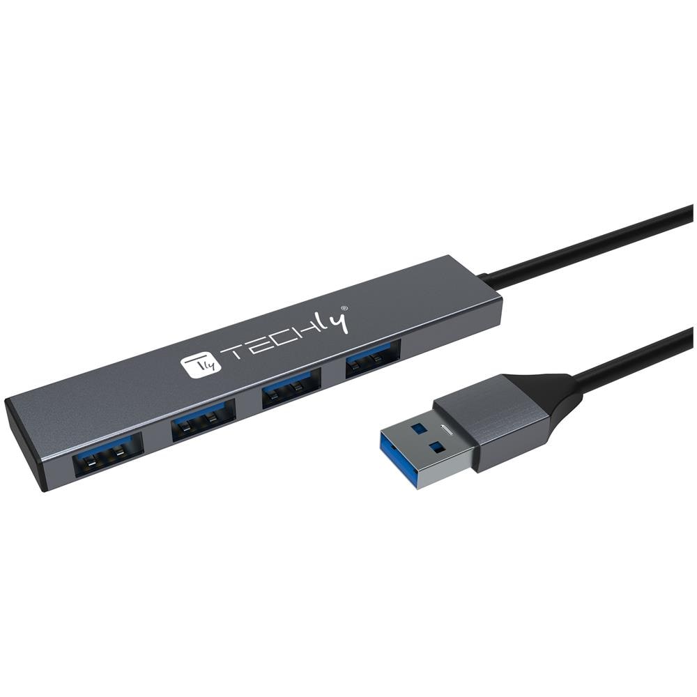 TECHLY - Hub Usb-a 3.2 A 4 Porte Usb-a 5gbps Slim In Metallo - ePRICE