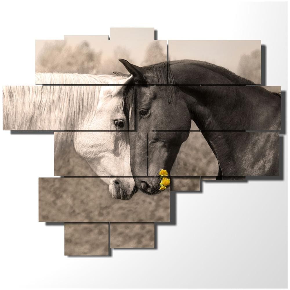 Duudaart - Quadro Cavalli 03 - Multipannello e multilivello 3D - Grande ...