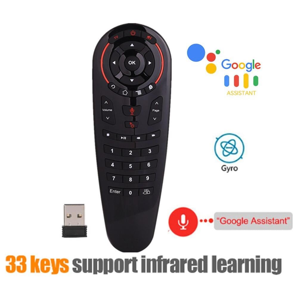 HTN - G30s Air Mouse Tastiera Wireless Supporto Telecomando Vocale 33 Tasti Con Apprendimento Ir ...