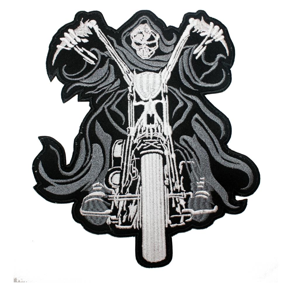 A-PRO - Toppa Scheletro Motociclista Patch Termoadesiva Bianco Nero ...