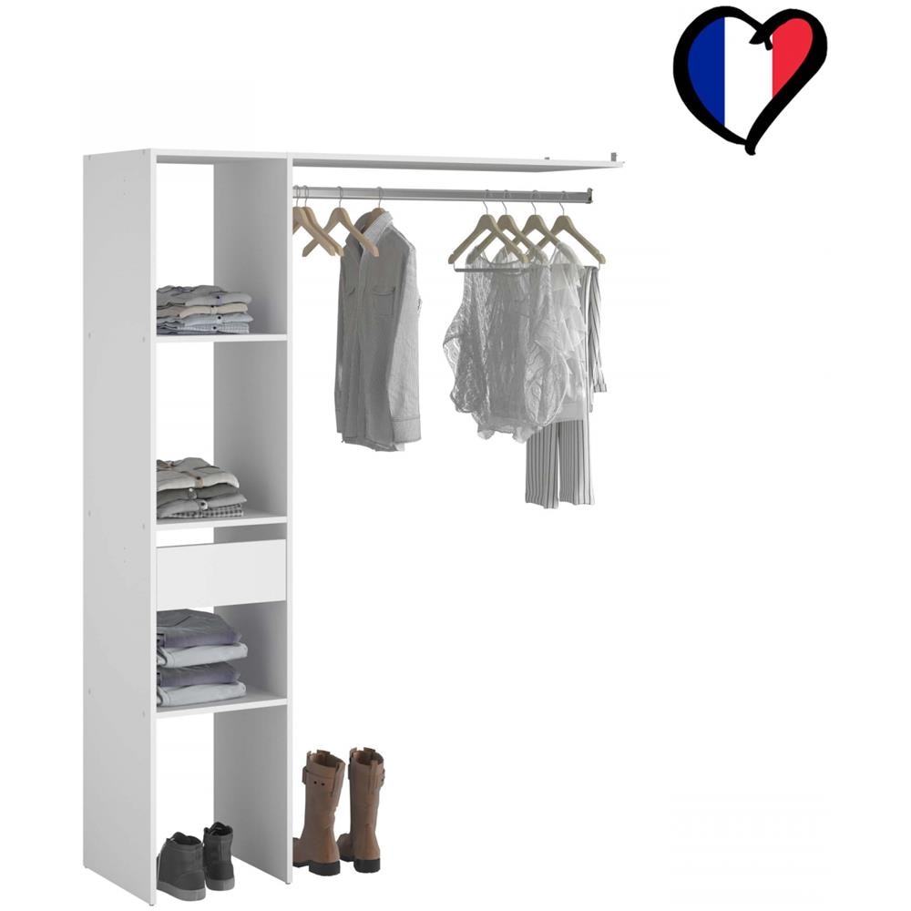 CONCEPT U - Elysee Armadio A Vista 3 Ripiani, 1 Cassetto, 1 Vano Appendiabiti 138x40x180 - ePRICE