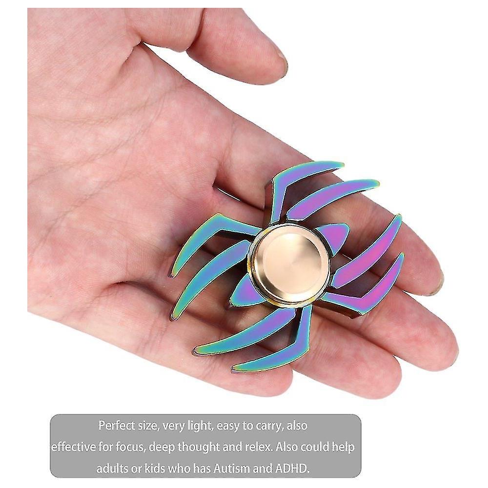 HTN - Rainbow Spider Hand Spinner Toy Metal Finger Spinner Allevia I ...