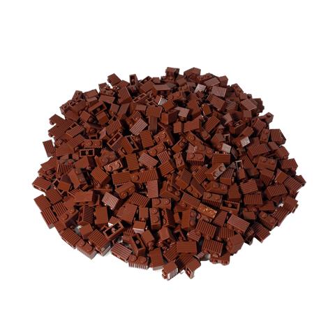 LEGO - 1x2 Checker Bricks Brown - 50 Pezzi - Marrone Rossastro 2877 ...