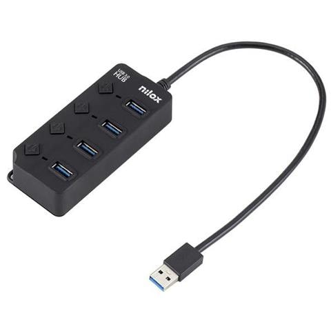 NILOX - Hub USB a 4 Porte USB 3.0 con Switch Colore Nero - ePRICE