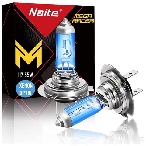 MAVURA - Naite [2x] H7 Px26d 55w 12v Super White Xenon Look Ottica Lampadina Alogena Lampada ...