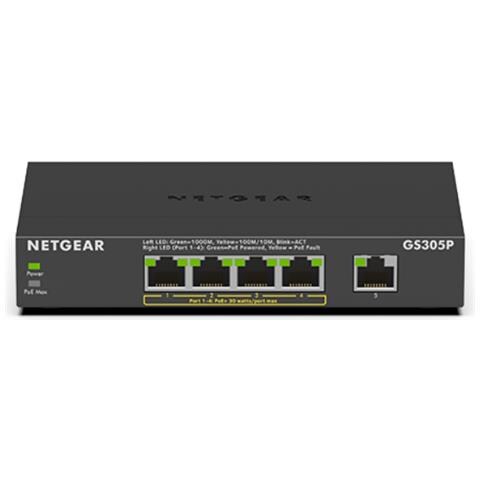 NETGEAR - Switch GS305Pv2 5 Porte Gigabit Ethernet 10 / 100 / 100 Mbps ...
