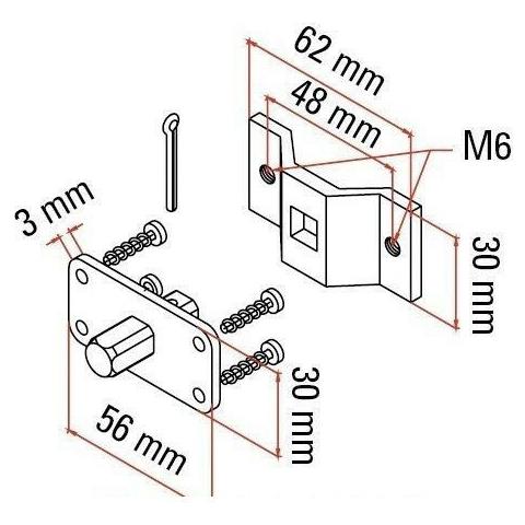FAAC - Kit Supporto Staffa Perno Quadro Cms Fori Filettati X Motori ...