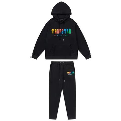 TRAPSTAR - 8818 Trapstar Rainbow Letter Tuta Ciniglia Decoded Nero Xl ...