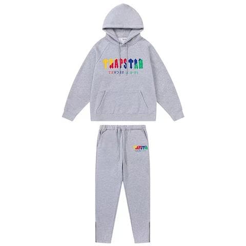 TRAPSTAR - 8818 Trapstar Rainbow Letter Tuta Ciniglia Decoded Grigio Xl ...