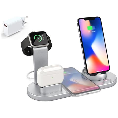 CHRONUS - Stazione Di Ricarica Wireless Magnetica Dock Di Ricarica 4 In ...
