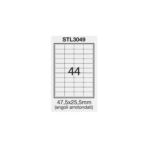 STARLINE - etichetta adesiva bianca 100fg a4 47,5x25,5mm (44et / fg ...