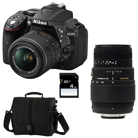 NIKON - D5300 + 18-55 Vr + Sigma 70-300 Dg Macro Garanti 3 Ans + Sac ...
